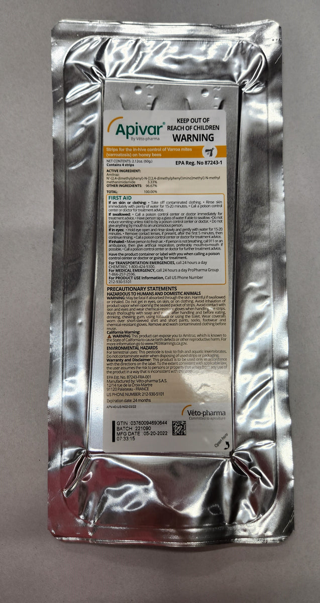 Apivar 4 Pack - #C410 – Miller Bee Supply